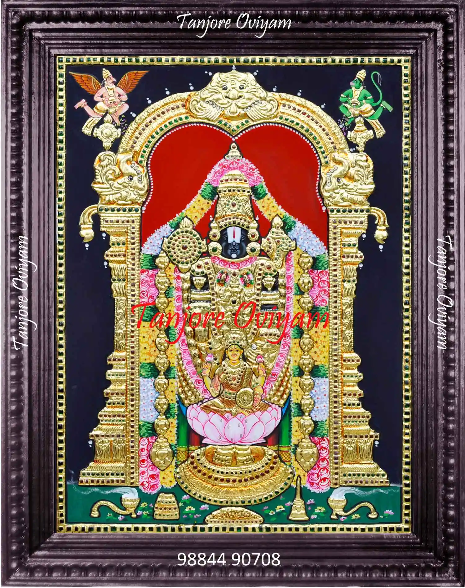 Balaji With Lakshmi Tanjore Painting