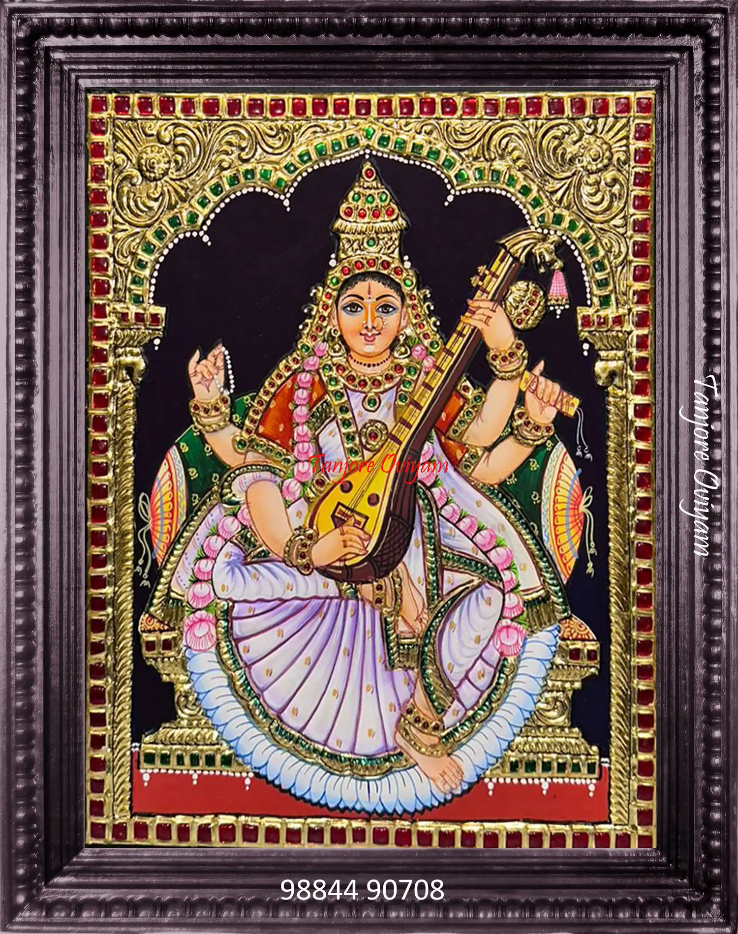 Saraswathi Tanjore Painting for Home